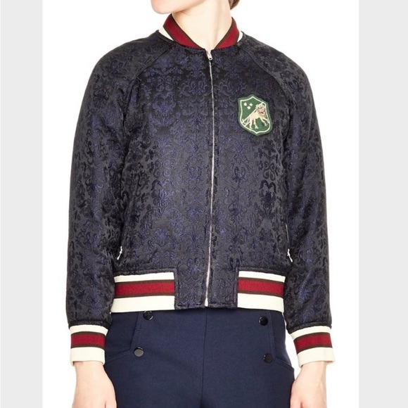 Sandro | Jackets & Coats | Sandro Jacquard Floral Bomber Jacket | Poshmark